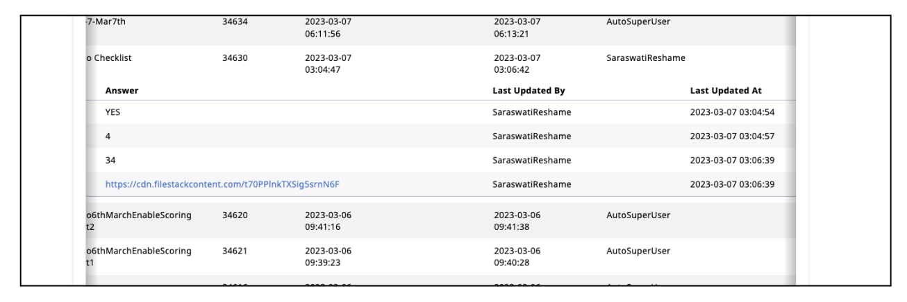 Ontrack Submitted Checklist Report – Wisetail Technical Support